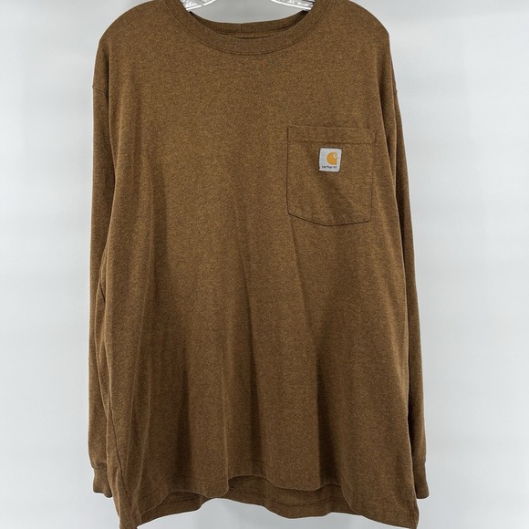 Carhartt | Shirts | Carhartt Workwear T Shirt Men L Long Sleeve Rust ...